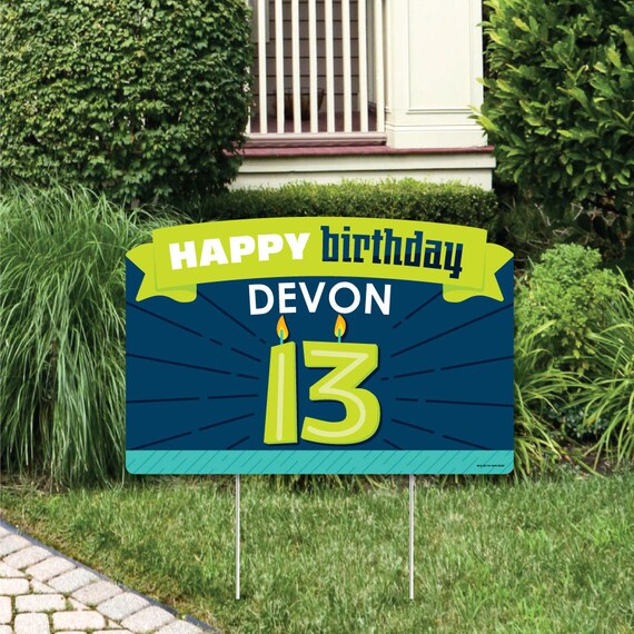 Boy 13th Birthday - Official Teenager Birthday Party Yard Sign Lawn ...
