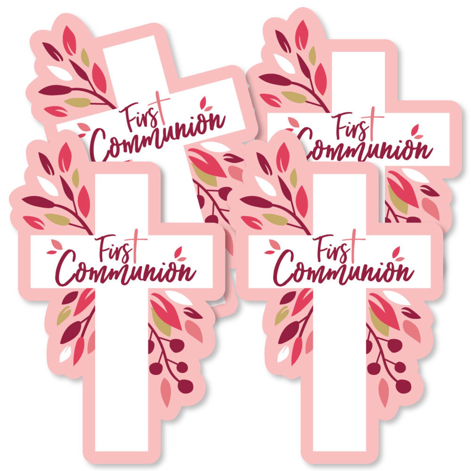First Communion Pink Elegant Cross Decorations DIY Girl - Etsy