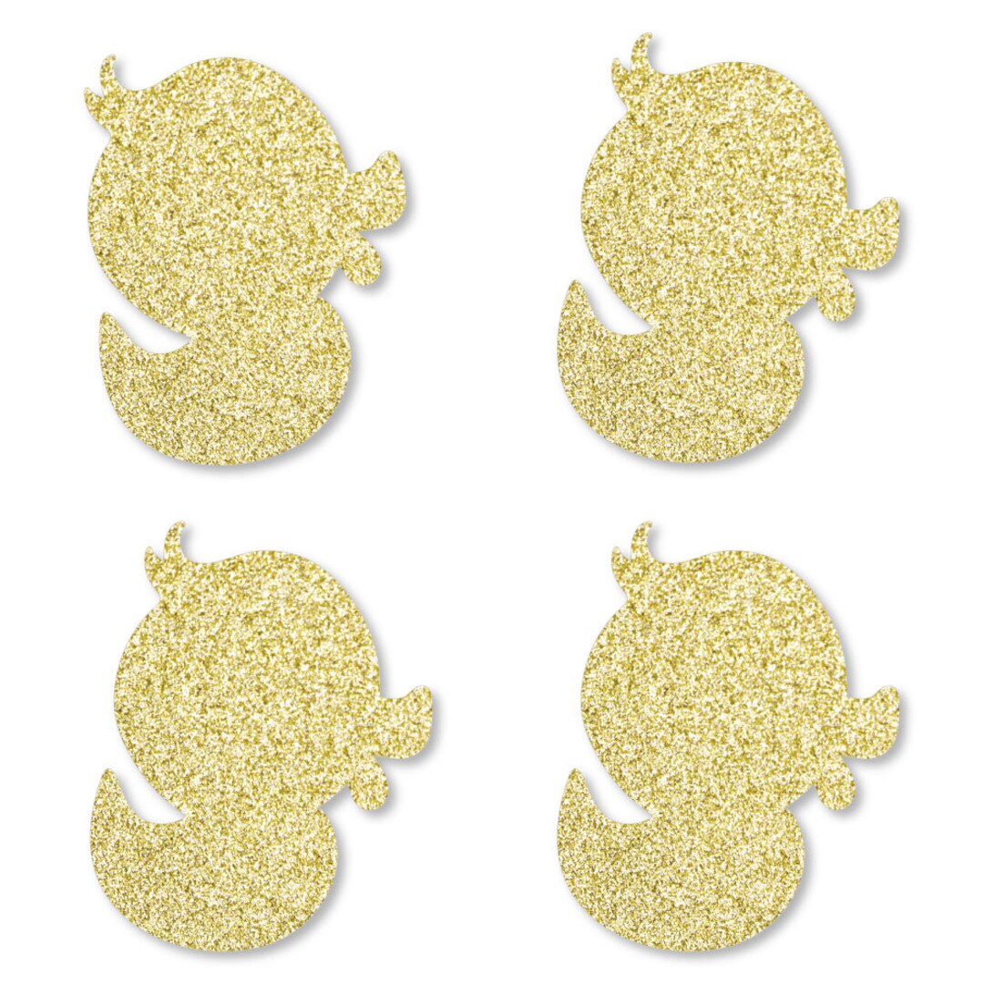 Gold Glitter Duck - No-mess Real Gold Glitter Cut-outs - Rubber Ducky ...