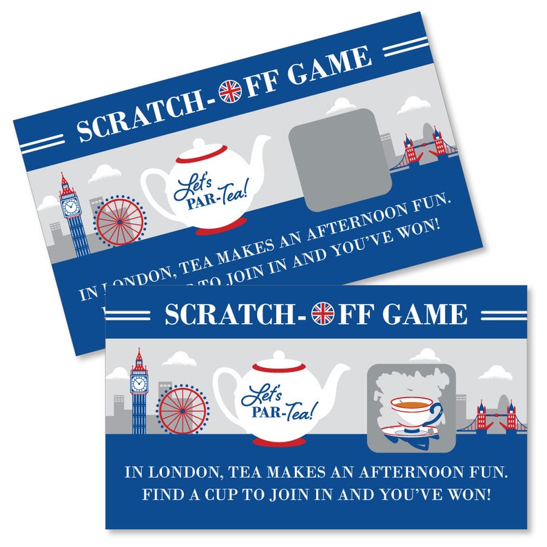 Cheerio London British UK Party Game Scratch off Cards 22 - Etsy