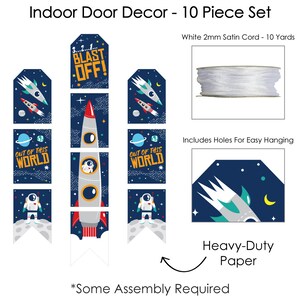 Blast off to Outer Space - Hanging Vertical Paper Door Banners - Rocket ...