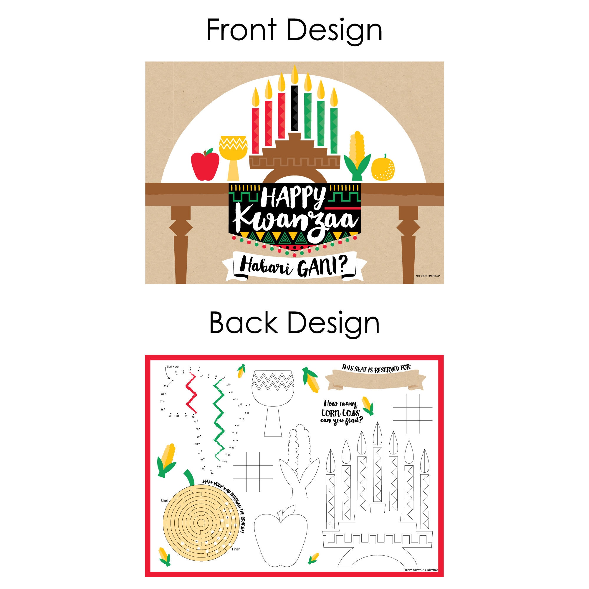 Happy Kwanzaa Paper African Heritage Holiday Coloring Sheets | Etsy