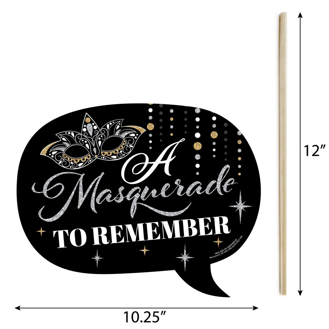 Funny Masquerade - Venetian Mask Party Photo Booth Props Kit - 10 Piece ...