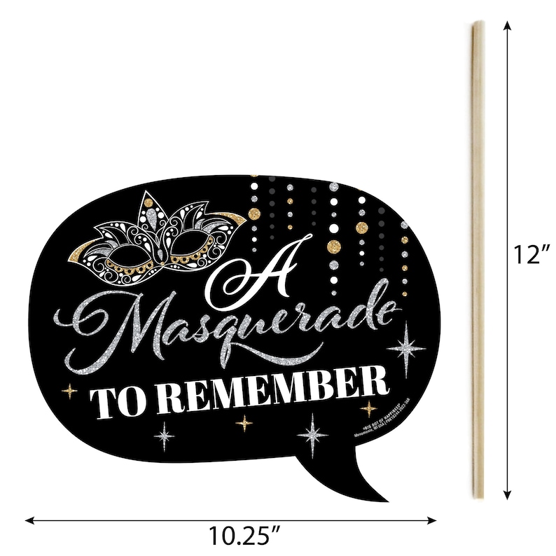 Funny Masquerade - Venetian Mask Party Photo Booth Props Kit - 10 Piece ...