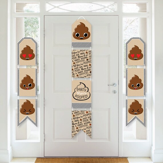 Party ’Til You’re Pooped - Hanging Vertical Paper Door Banners - Poop ...