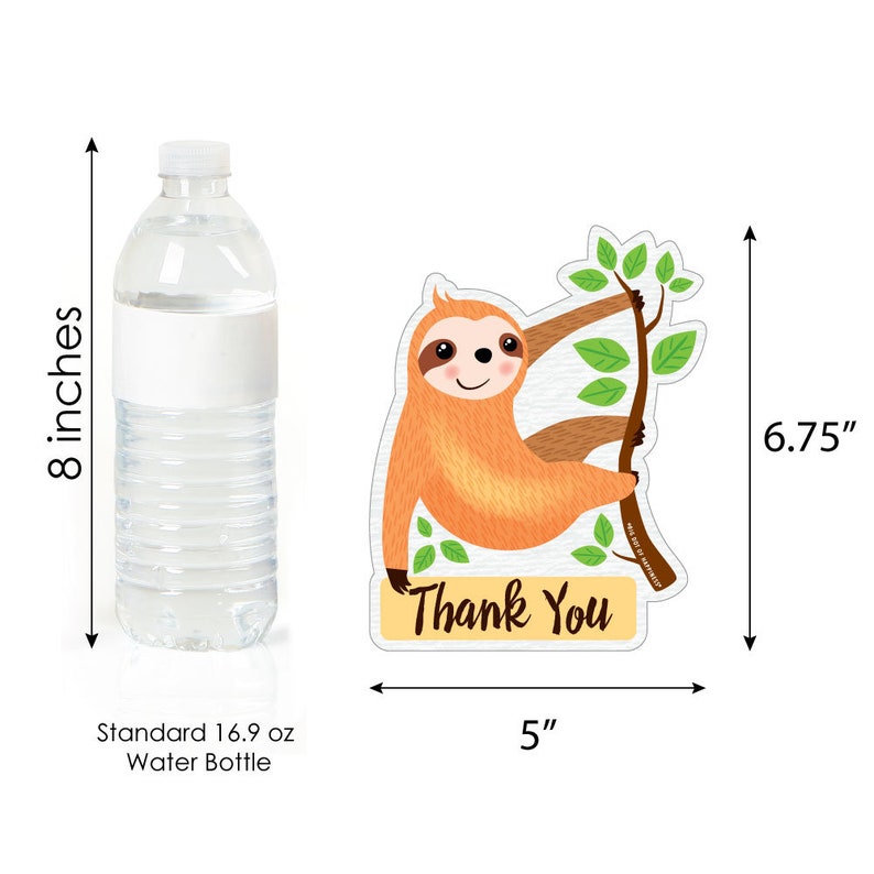 Let’s Hang - Sloth - Shaped Thank You Cards - Baby Shower or Birthday ...