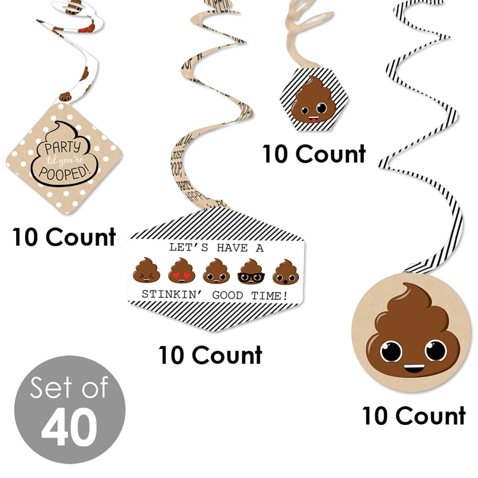 Party ’til You’re Pooped - Poop Emoji Party Hanging Decor - Party ...