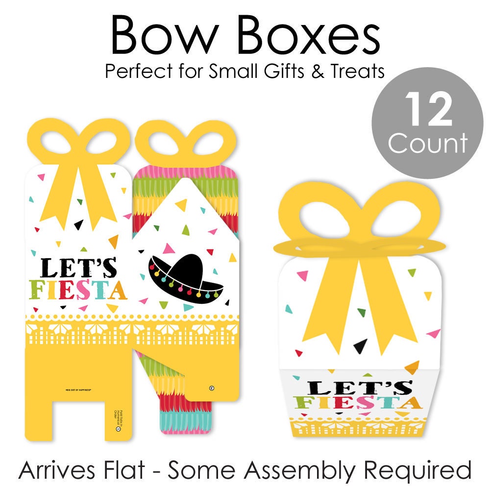 Lets Fiesta Square Favor Gift Boxes Mexican Fiesta Bow - Etsy