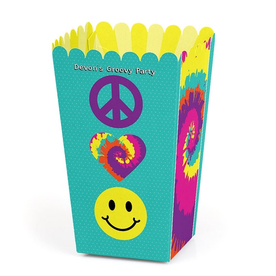 60's Hippie - Popcorn Boxes (12 Pack) - Movie Theatre Style ...