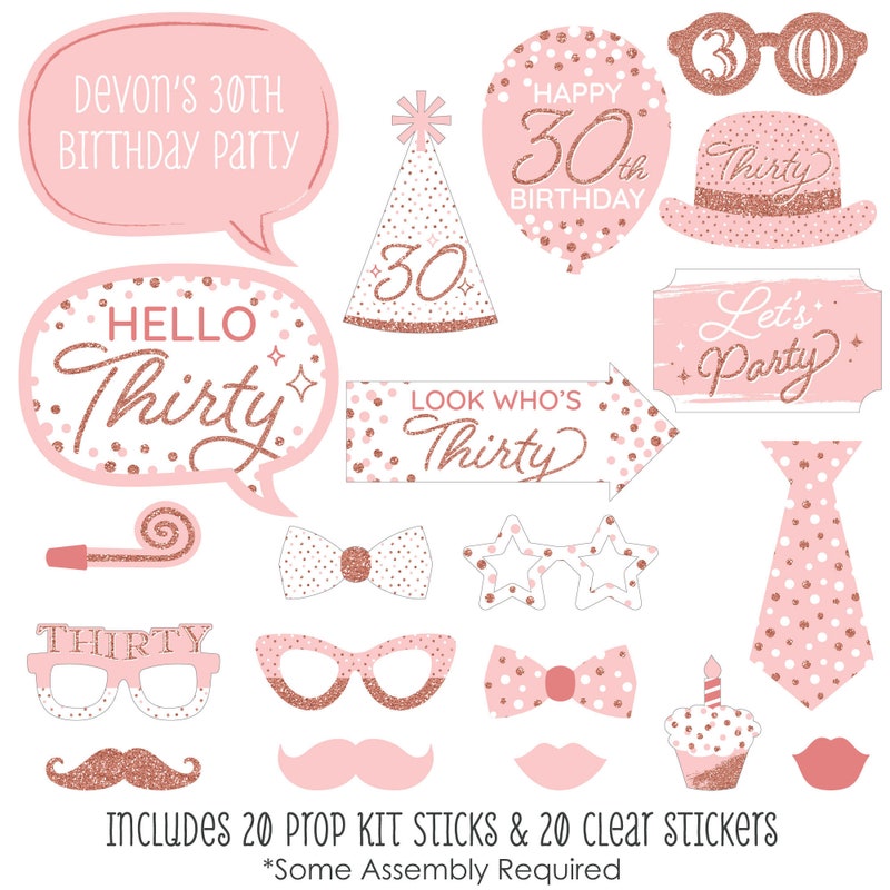 30th Birthday Photo Props - Etsy