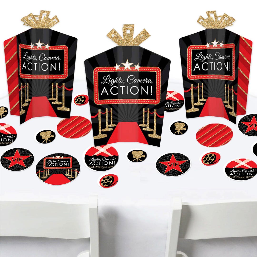 Red Carpet Hollywood - Movie Night Party Decor and Confetti - Terrific ...