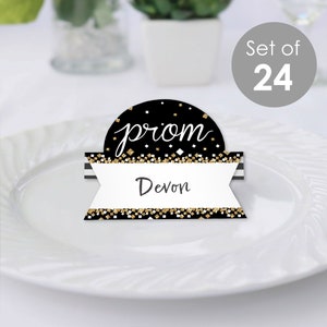 Prom - Prom Night Party Tent Buffet Card - Table Setting Name Place ...