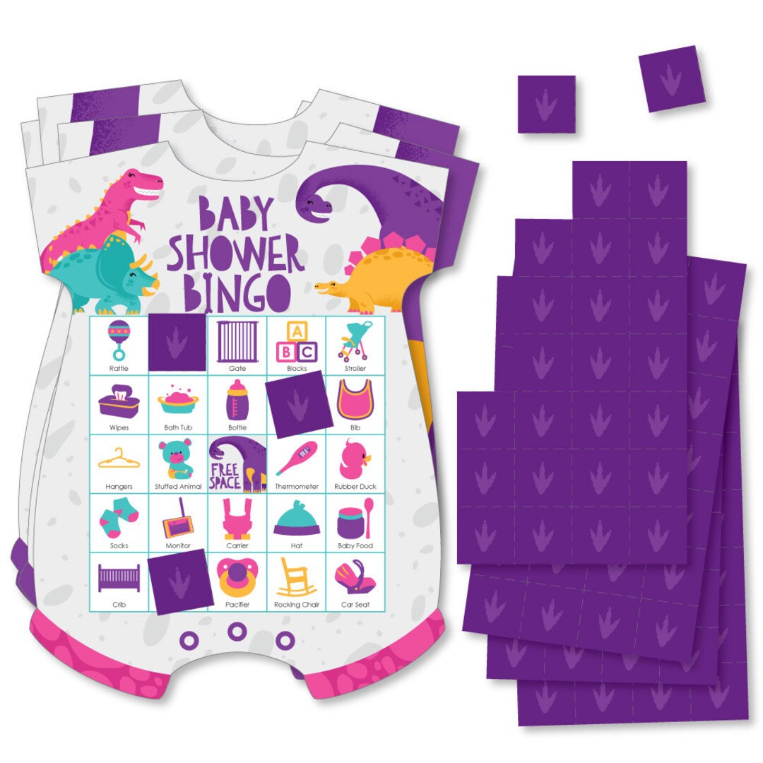 Roar Dinosaur Girl - Picture Bingo Cards and Markers - Dino Mite Trex ...