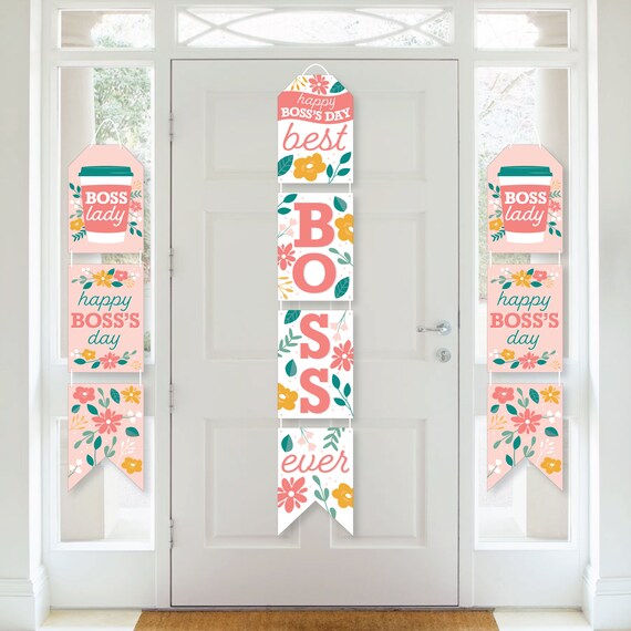 Female Best Boss Ever - Hanging Vertical Paper Door Banners - Women ...