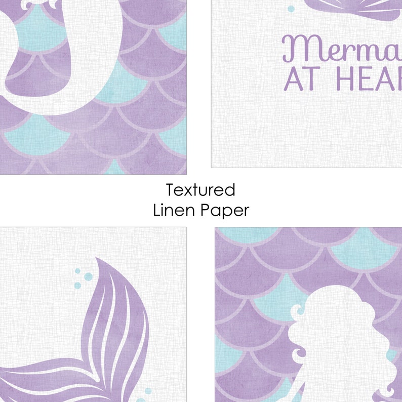 Let’s Be Mermaids - Unframed Purple and Teal Mermaid Tail Nursery and ...