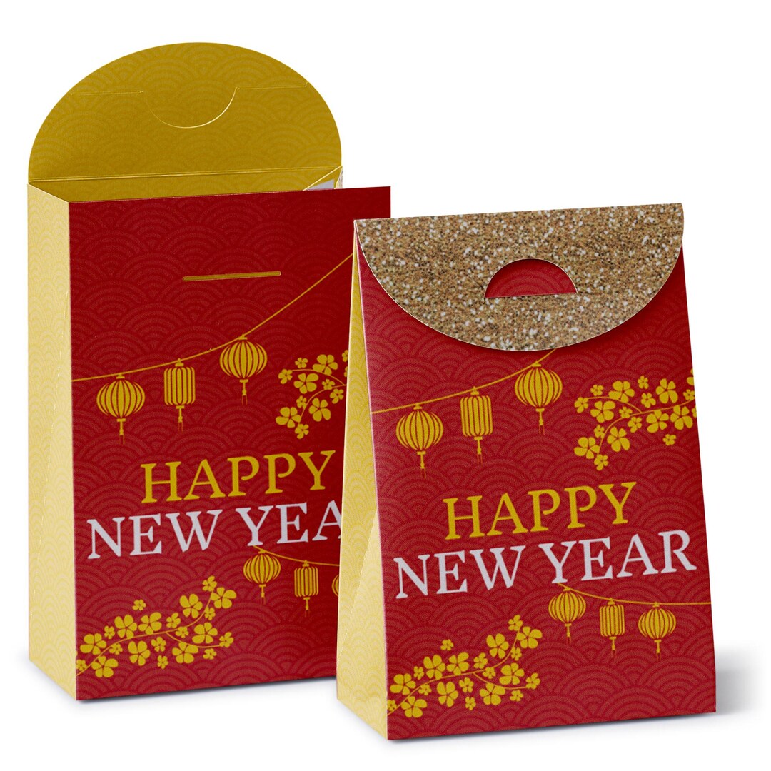 Chinese New Year - Lunar New Year Gift Favor Bags - Party Goodie Boxes ...