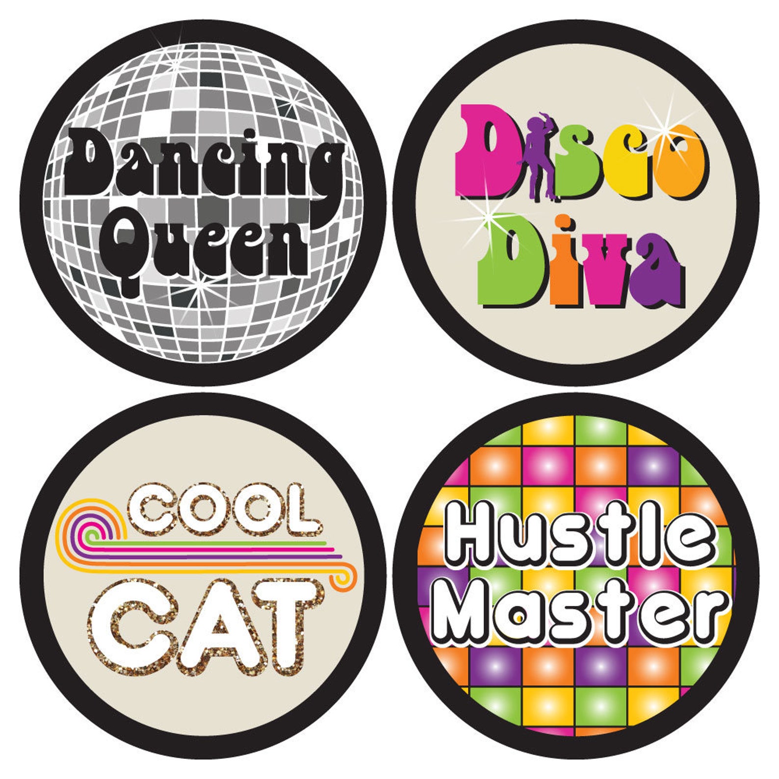 70's Disco Party Name Badges Set of 12 1970s Disco Fever - Etsy