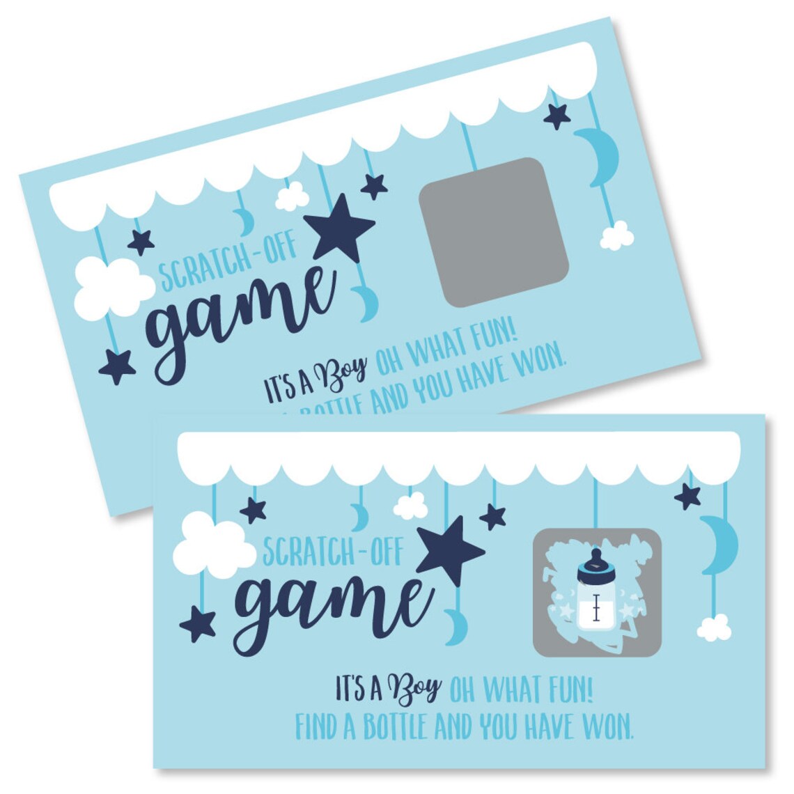 Its a Boy Blue Baby Shower Game Scratch off Cards 22 - Etsy