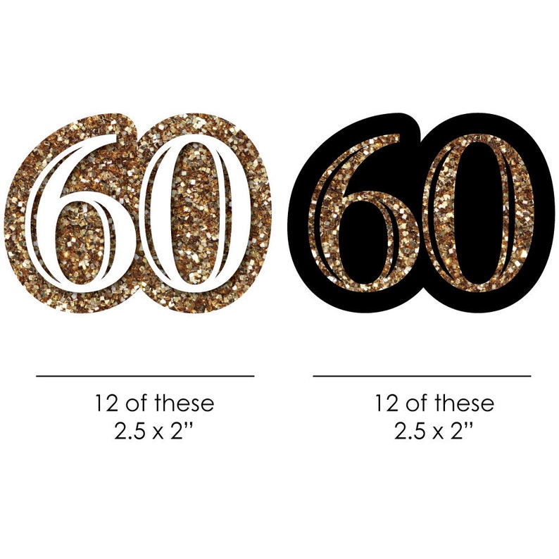 Small 60th Birthday DIY Shaped Paper Cut Outs Adult 60th | Etsy