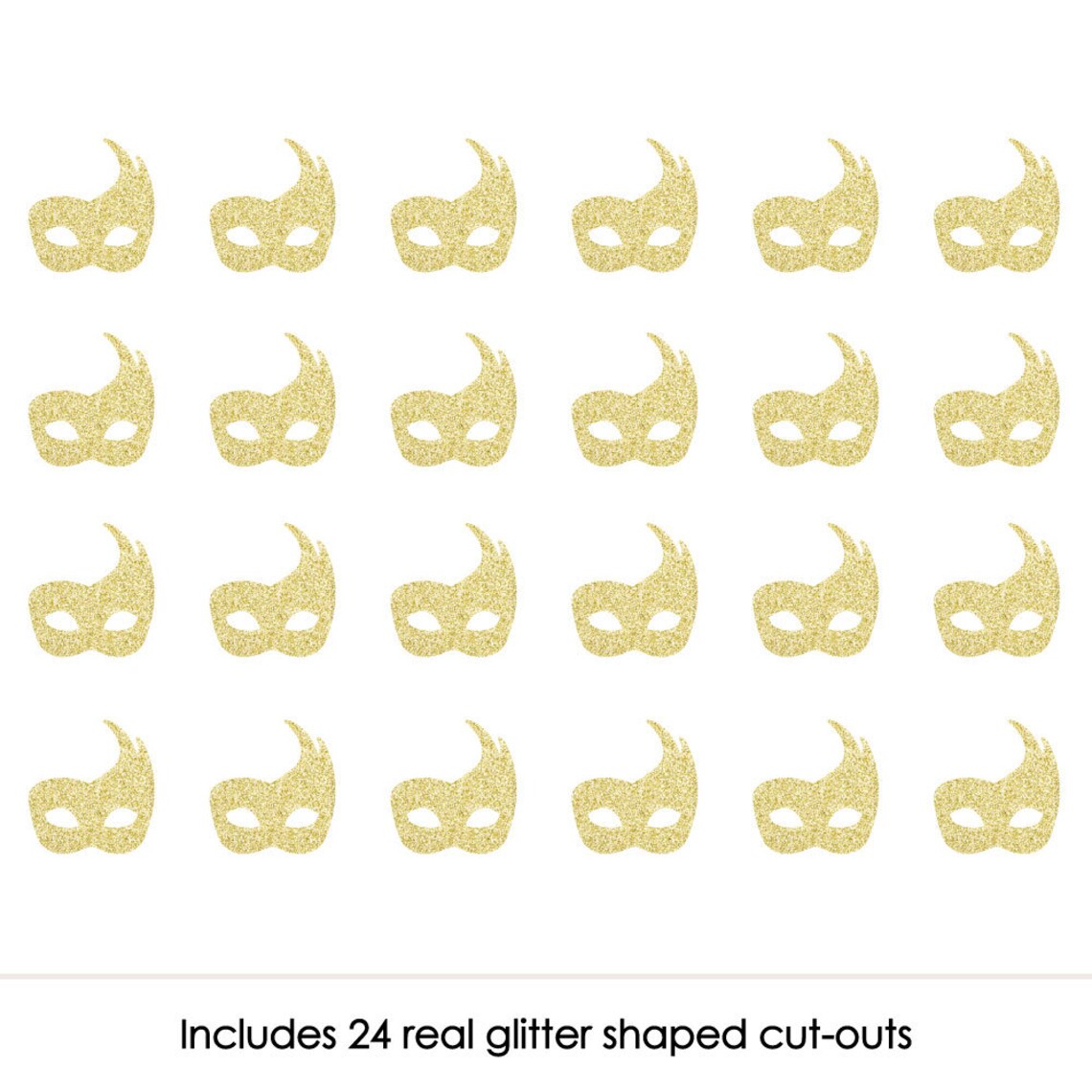Gold Glitter Masks - No-mess Real Gold Glitter Cut-out Masks - Mask ...