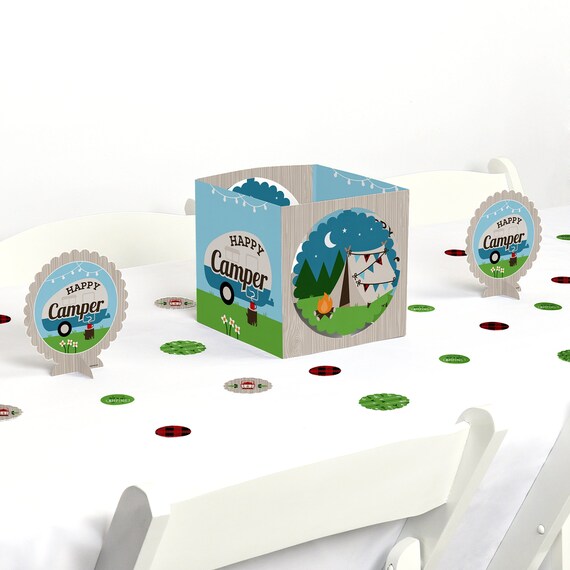 Happy Camper - Centerpiece & Table Decoration Kit - Camping Baby Shower ...