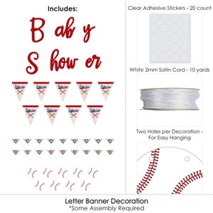 Batter up - Baseball - Baby Shower Letter Banner Decoration - 36 Banner ...