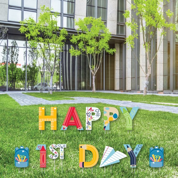 First Day of School Yard Sign Outdoor Lawn Decorations - Etsy