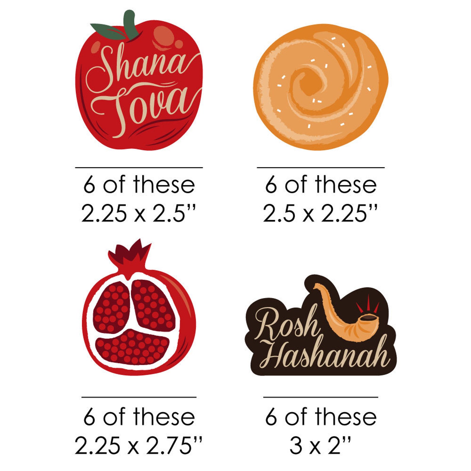 Rosh Hashanah DIY Shaped Paper Cut Outs Jewish New Year - Etsy