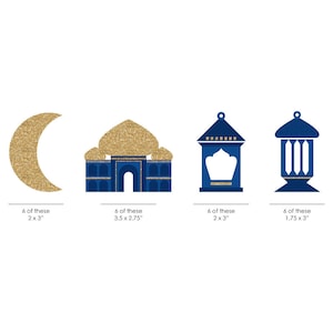 Ramadan Shaped Paper Cut Outs - Small Eid Mubarak Decoration Kit ...