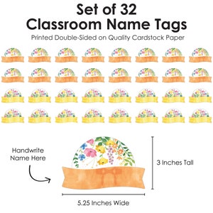 Spring Flowers - DIY Blank Paper Desk or Locker Labels - Classroom Name ...