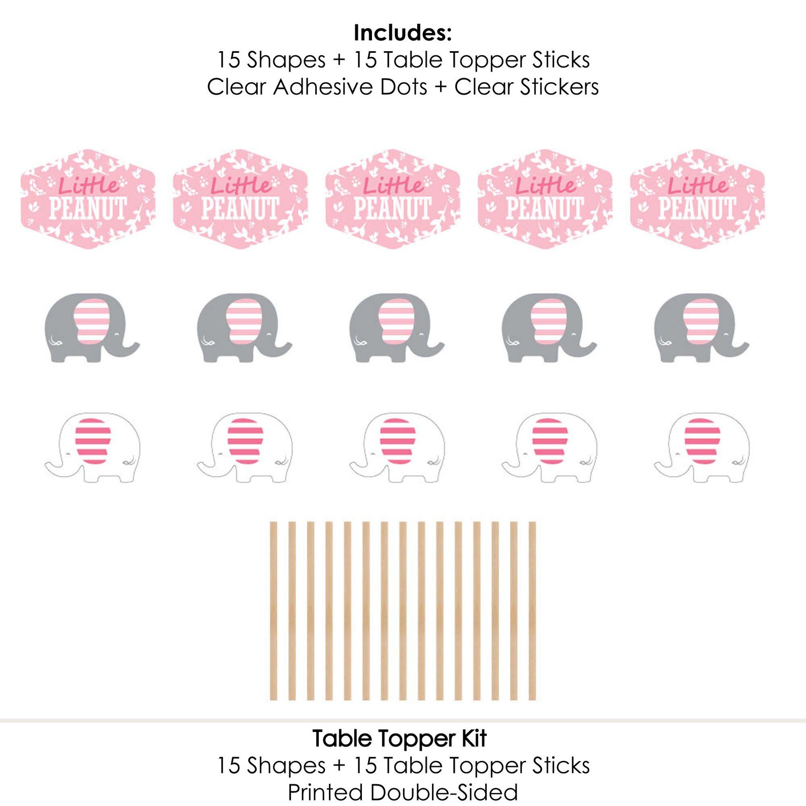 Pink Elephant Centerpiece Sticks Girl Baby Shower Table - Etsy