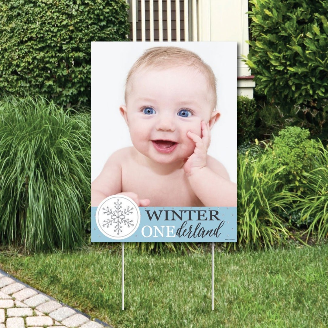 Custom Winter Wonderland Photo Yard Sign Snowflake Winter Wonderland ...