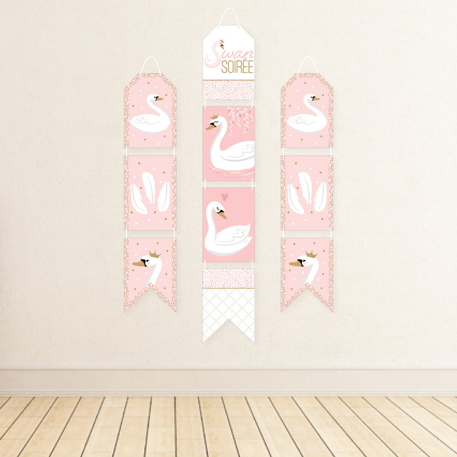 Swan Soiree Hanging Vertical Paper Door Banners White Swan - Etsy