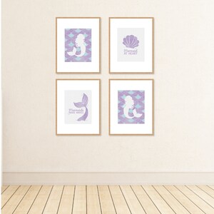 Let’s Be Mermaids - Unframed Purple and Teal Mermaid Tail Nursery and ...