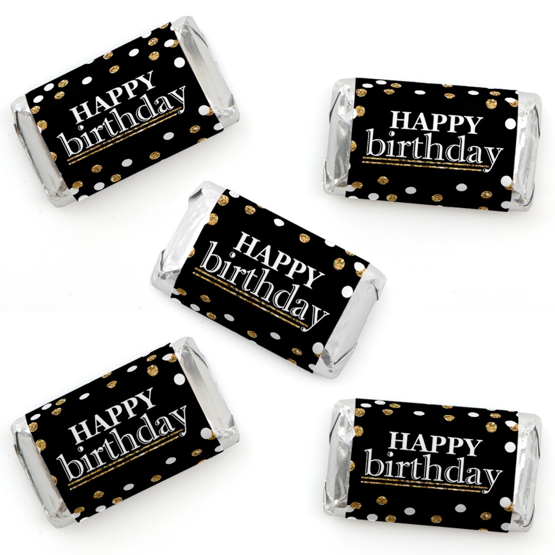 Happy Birthday Mini Candy Bar Wrappers Birthday Party Chocolate ...