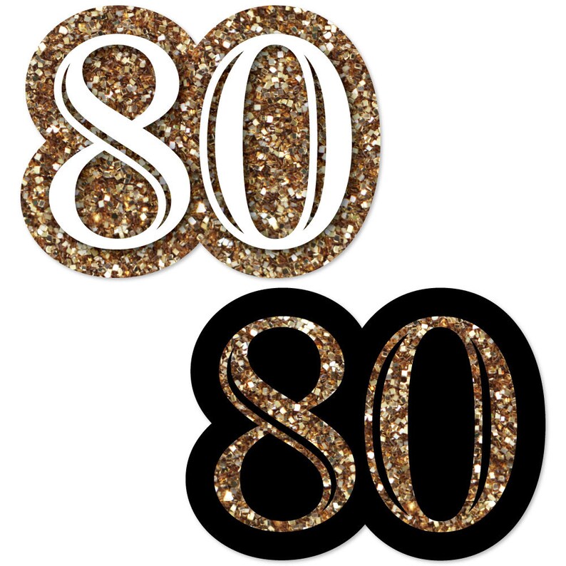 Small 80th Birthday DIY Shaped Paper Cut Outs Adult 80th | Etsy