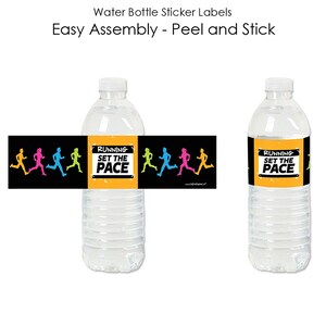 Set the Pace - Running - Water Bottle Labels - Track Party Waterproof ...