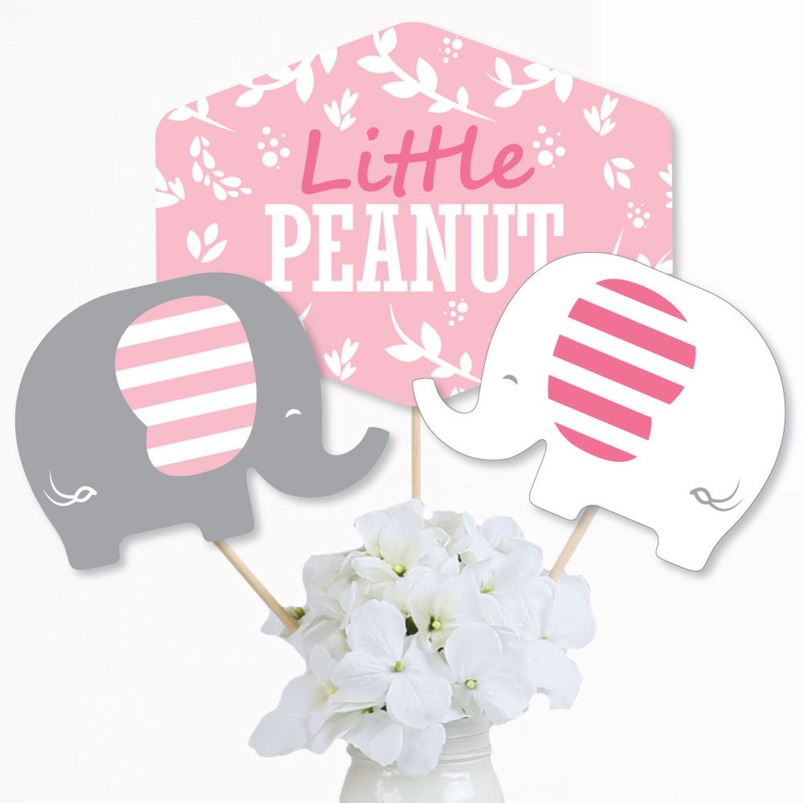 Pink Elephant Centerpiece Sticks Girl Baby Shower Table - Etsy