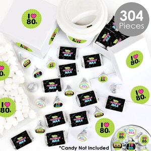 80's Retro - Mini Candy Bar Wrappers, Round Candy Stickers - Totally ...