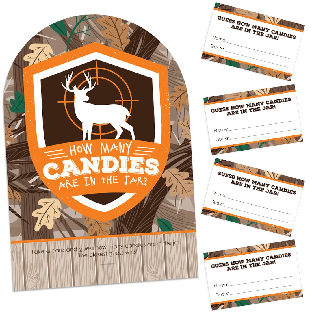 Gone Hunting - How Many Candies Deer Hunting Camo Baby Shower or ...