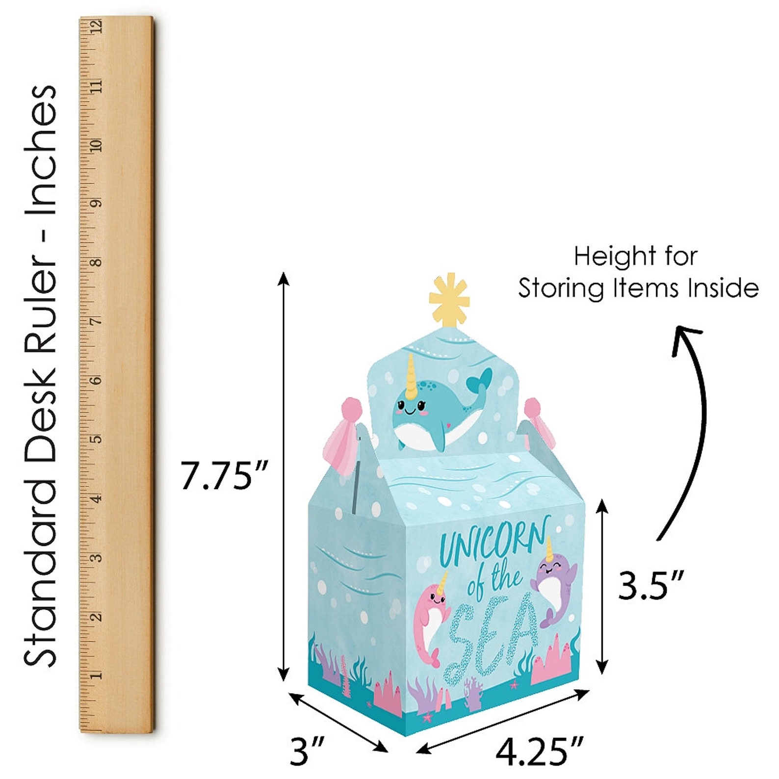 Narwhal Girl Treat Box Party Favors Under the Sea Baby - Etsy