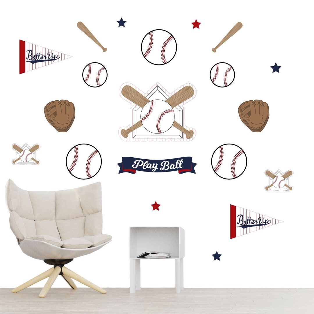 Batter up - Baseball - Peel and Stick Sports Decor Vinyl Wall Art ...