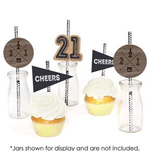 21st Birthday Party Die-cut Straw Decorations Finally 21 Girl Birthday ...