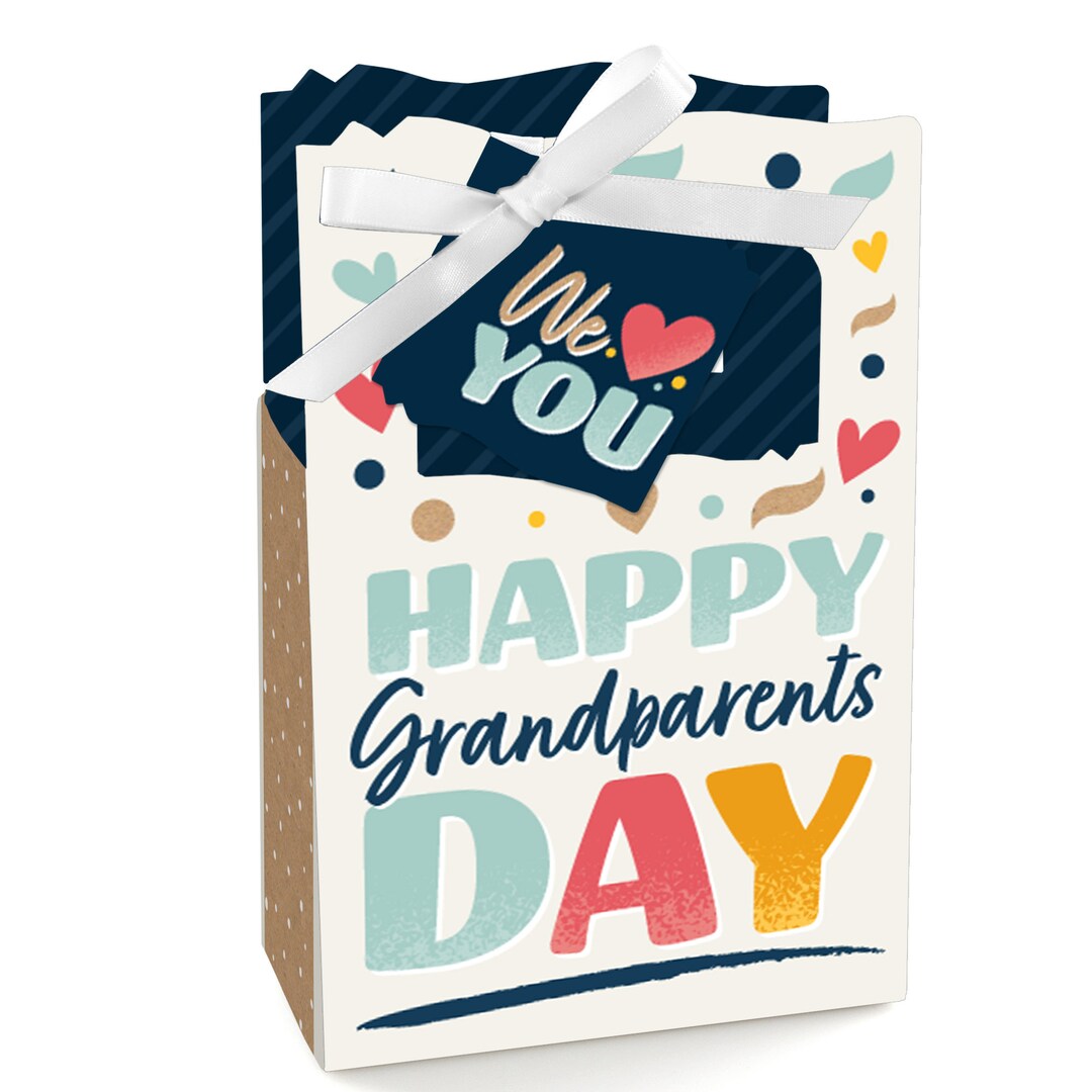 Happy Grandparents Day - Grandma & Grandpa Party Favor Boxes - Set of ...