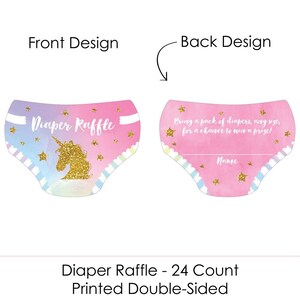 Rainbow Unicorn Diaper Shaped Raffle Ticket Inserts - Etsy