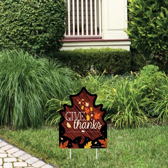 Give Thanks Outdoor Lawn Sign Thanksgiving Party Yard Sign - Etsy