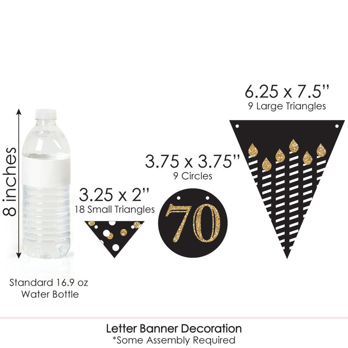 70th Birthday Gold Birthday Letter Banner Decoration 36 - Etsy