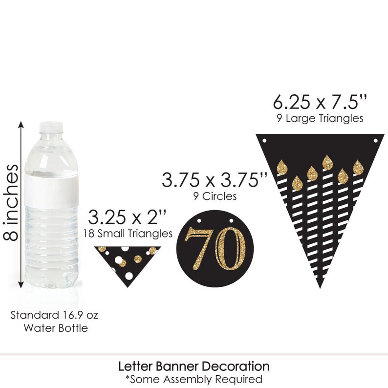 70th Birthday Gold Birthday Letter Banner Decoration 36 - Etsy