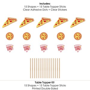 Pizza Party Time - Baby Shower or Birthday Party Centerpiece Sticks ...