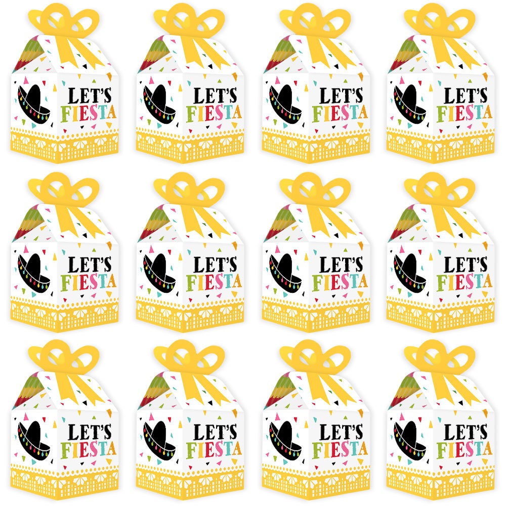 Lets Fiesta Square Favor Gift Boxes Mexican Fiesta Bow - Etsy